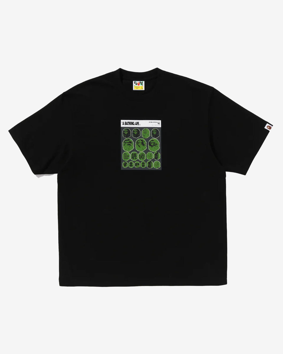 A BATHING APE BAPE Sticker Graphic Relaxed Fit Tee Black | Commonwealth ...