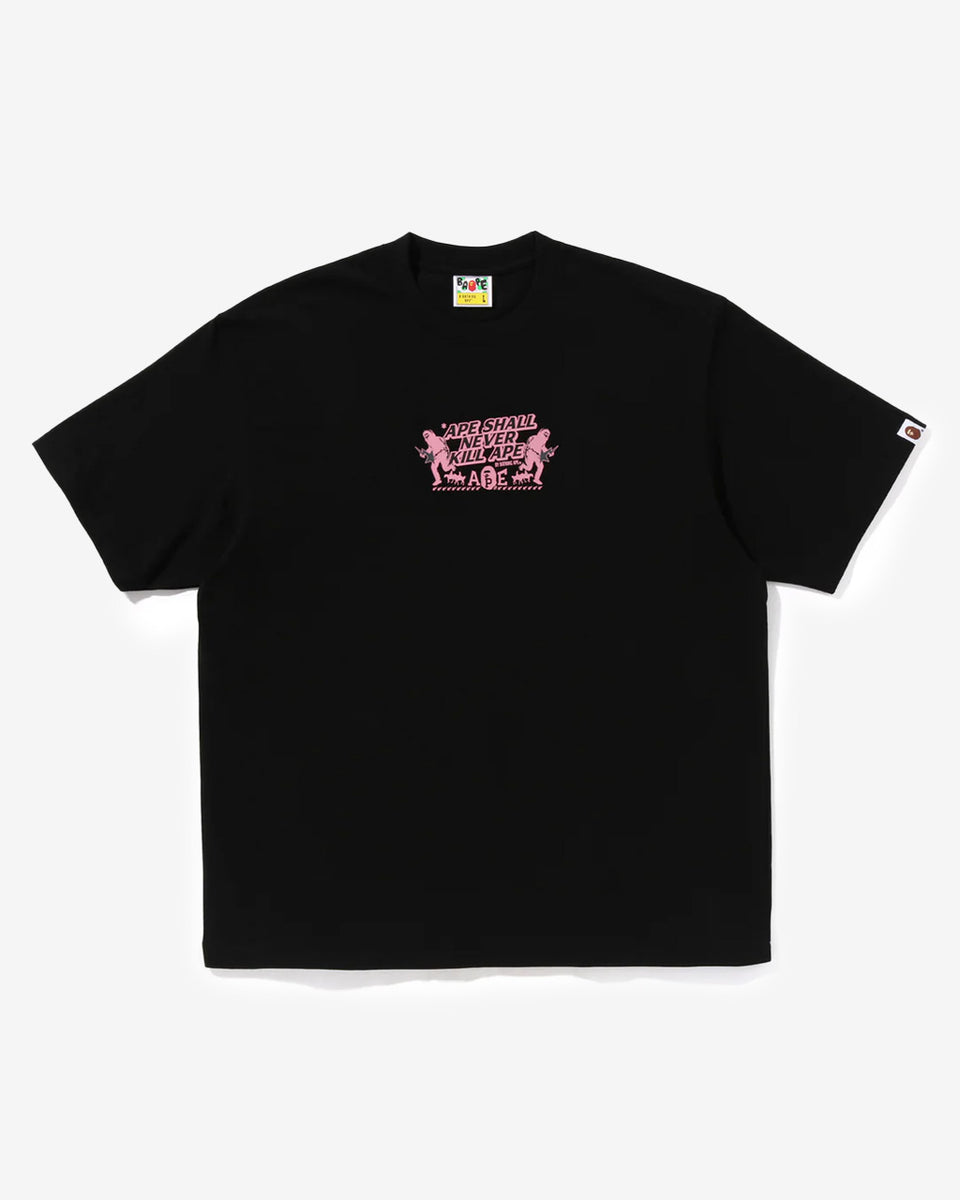 A BATHING APE BAPE Slogan Relaxed Fit Tee Black | Commonwealth ...