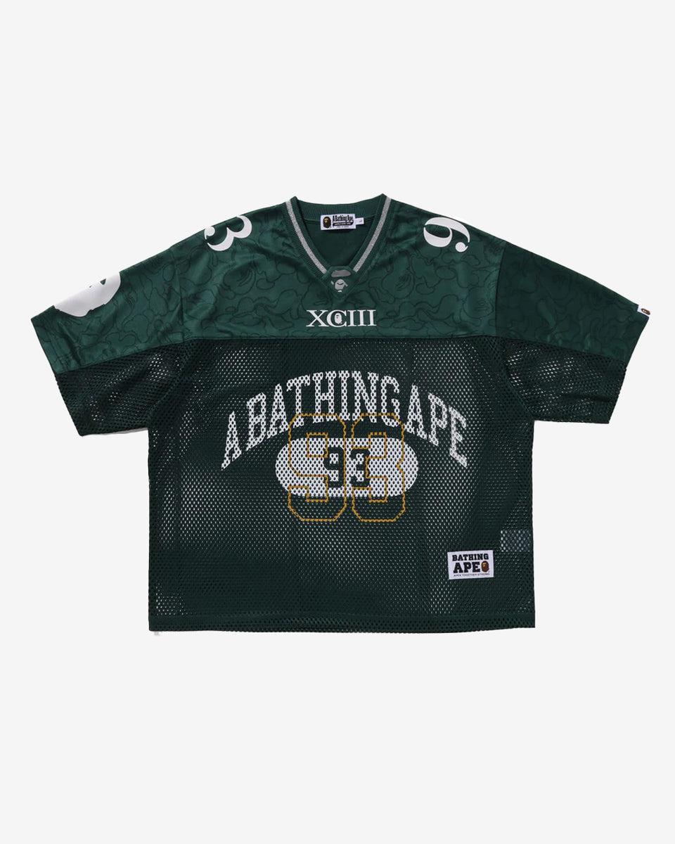 A Bathing Ape Line Camo Multi Logo Relaxed Fit Football Jersey Green ...
