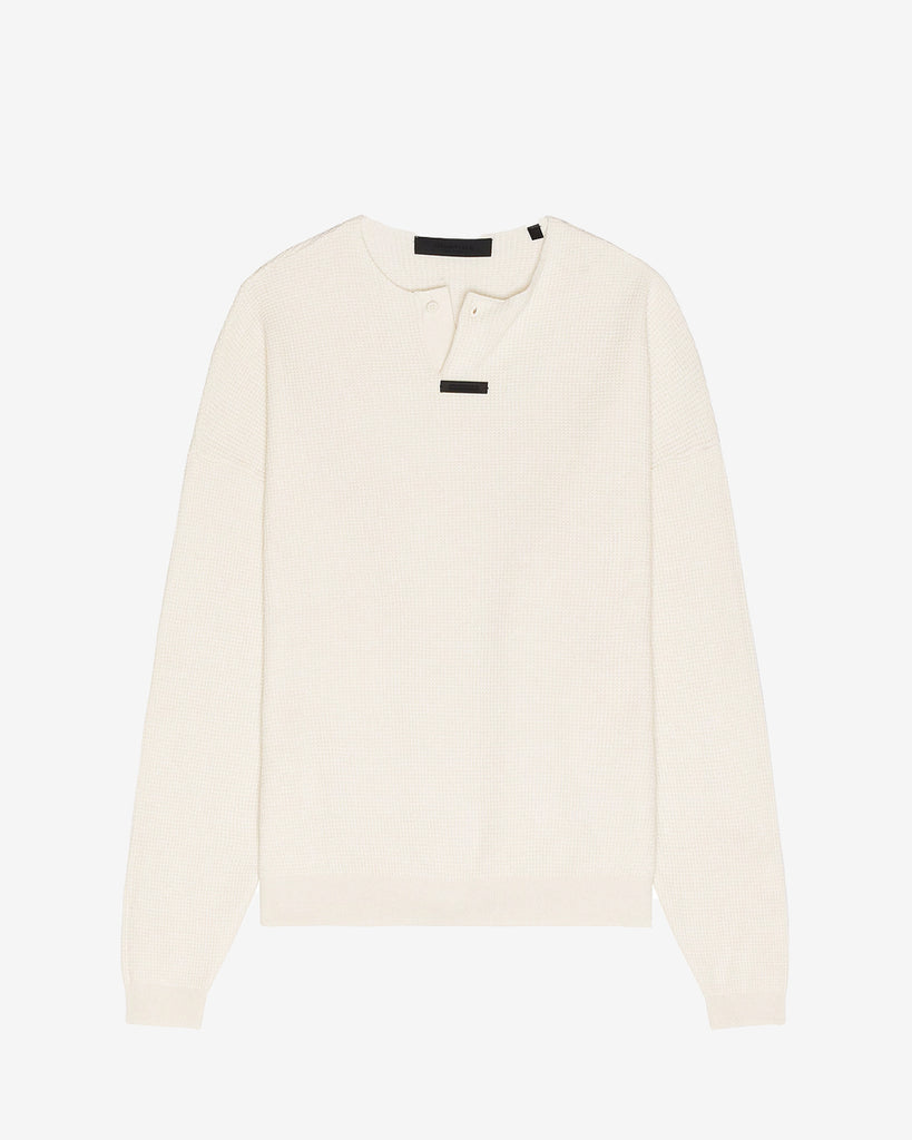 Fear of God ESSENTIALS Waffle Henley Sweater in Shell | Commonwealth ...