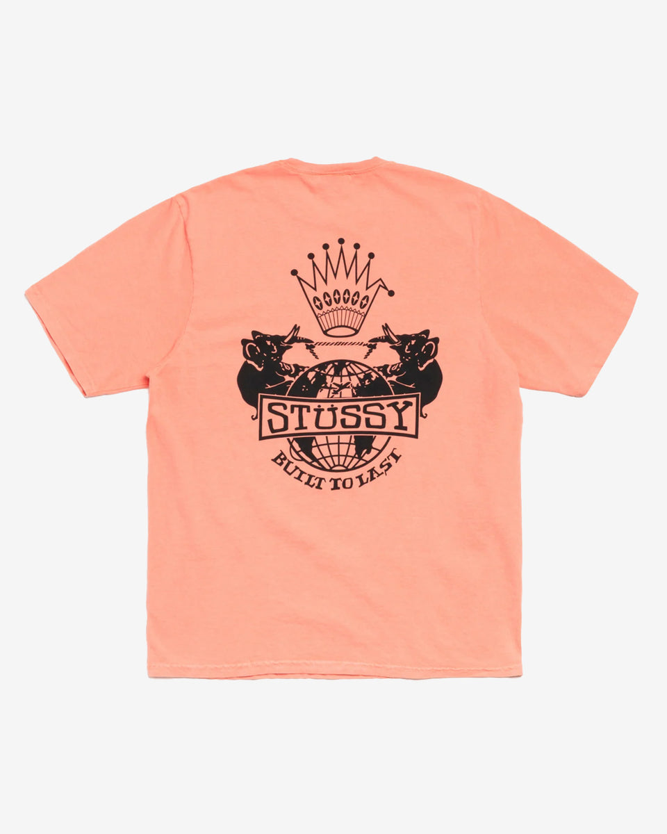 Stüssy Built To Last Pig Dyed Tee in Sherbert | Commonwealth ...